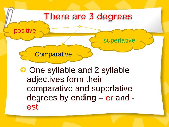 Adjectives. Degrees of comparison.