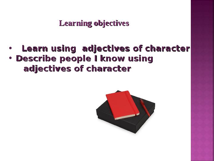 djectives of characters