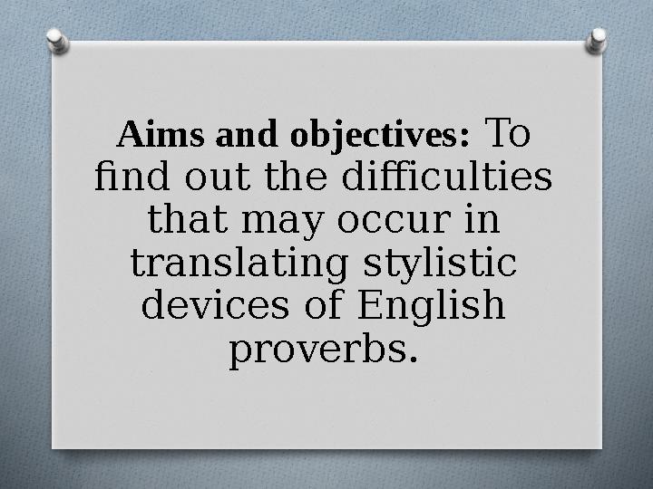Translating of proverb