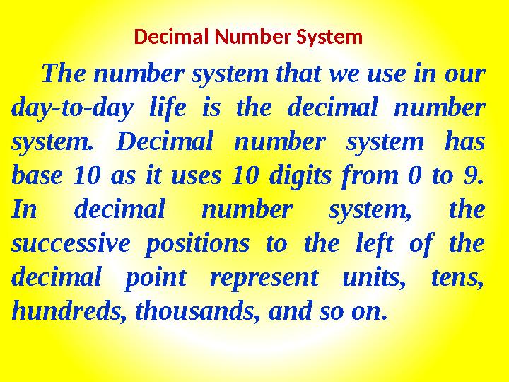 презентация Number system