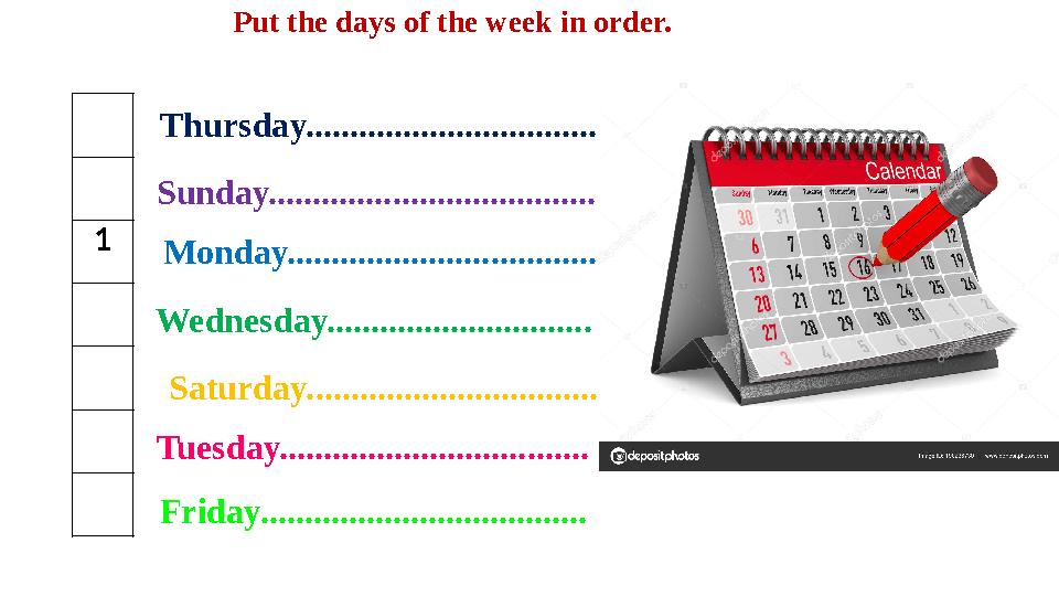 Days of the week