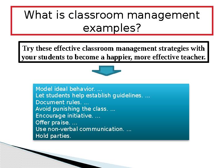 Classroom management