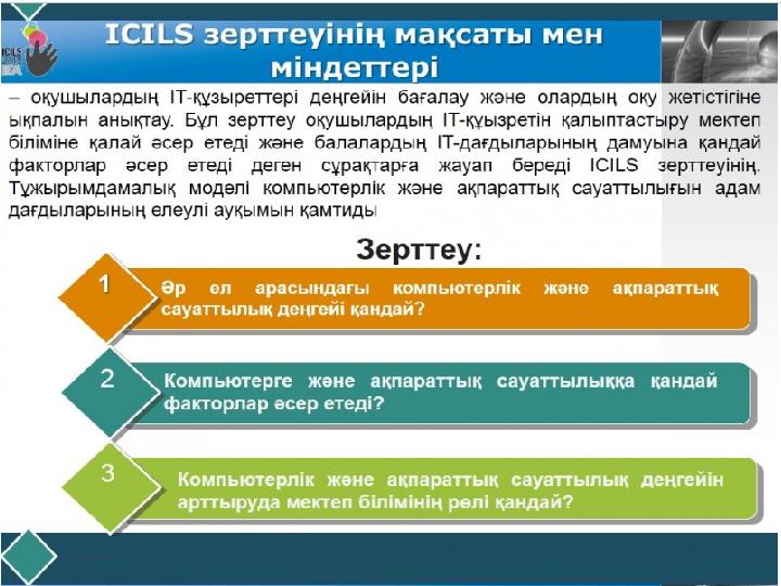 ICILS халықаралық зерттеуі (презентация)